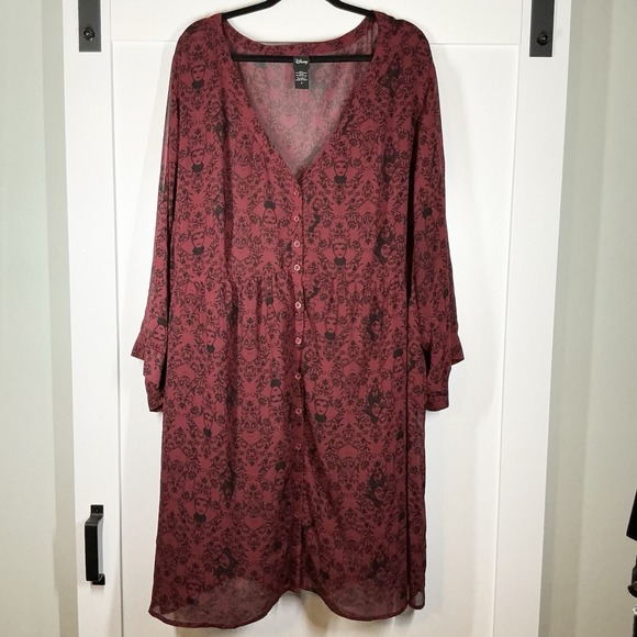 torrid | Dresses | Torrid X Disney Villains Midi Red And Black Chiffon ...